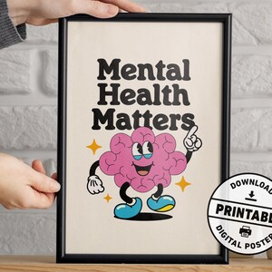 Mental Health Matters, Retro Poster, Mental Health Office Decor ...