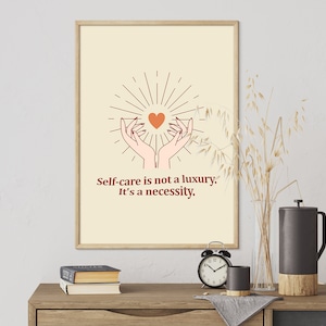 Self-care Quote Printable Wall Art Mental Health Boho Chic Poster ...