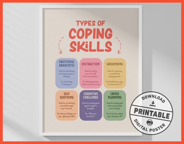 Coping Skills Coloring Worksheet Therapy Tool Self-help - Etsy Canada