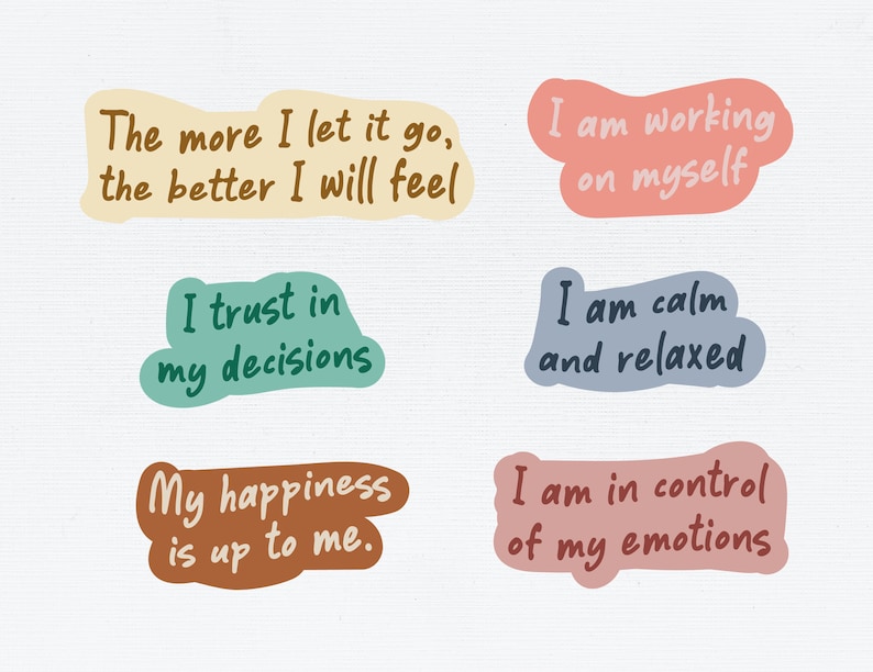 Positive Affirmations Printable Sticker Pack Self-love | Etsy