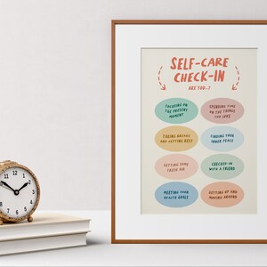 Self-care Check-in, Printable Wall Art, Self Love Club, Mental Health ...