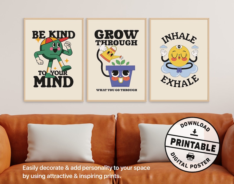 Retro Mental Health Posters Set of 20 Prints Therapy - Etsy Canada