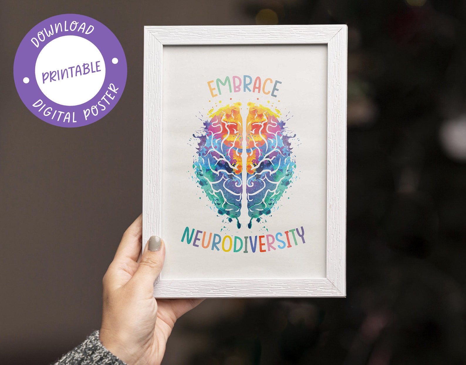 Embrace Neurodiversity, Mental Health Office Decor, ADHD, Autism ...