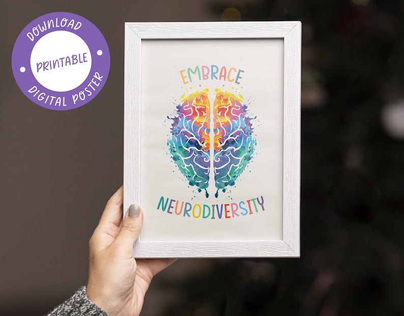 Embrace Neurodiversity, Mental Health Office Decor, ADHD, Autism ...
