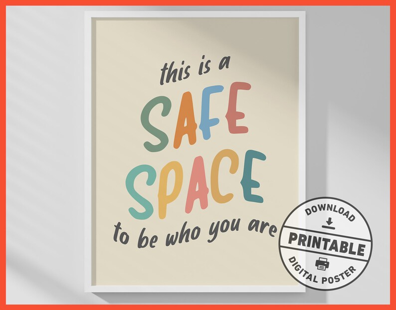 Safe Space Printable Poster Mental Health Therapy - Etsy