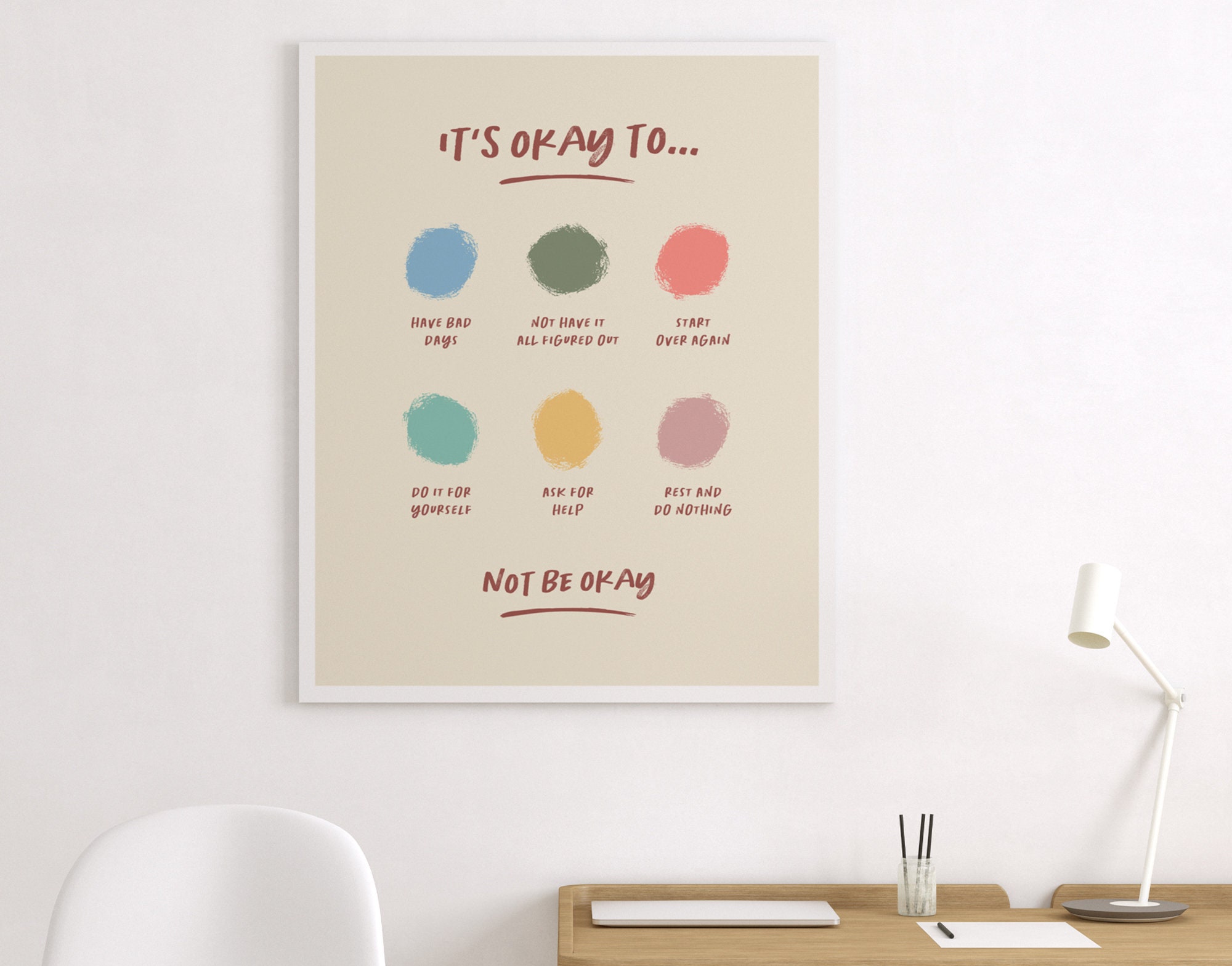 It’s Okay to Not Be Okay | Printable Poster| Mental Health | Therapy ...