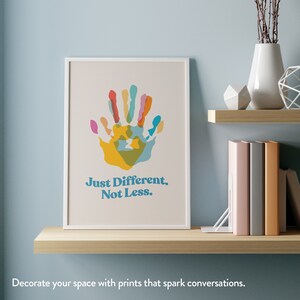 Just Different Not Less, Autism Awareness Poster, Neurodiversity Poster ...