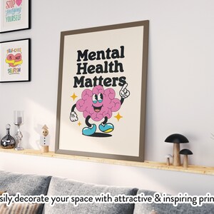 Mental Health Matters, Retro Poster, Mental Health Office Decor ...