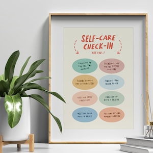 Self-care Check-in, Printable Wall Art, Self Love Club, Mental Health ...