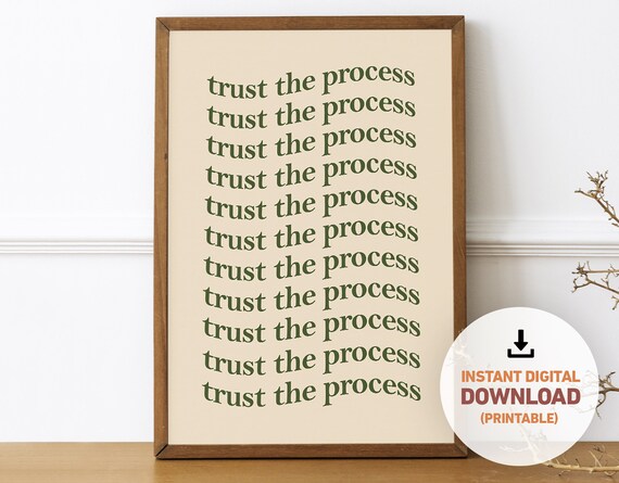 Trust The Process Printable Poster Positive Motivational - Etsy México