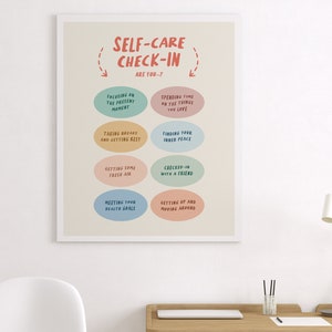 Self-care Check-in, Printable Wall Art, Self Love Club, Mental Health ...