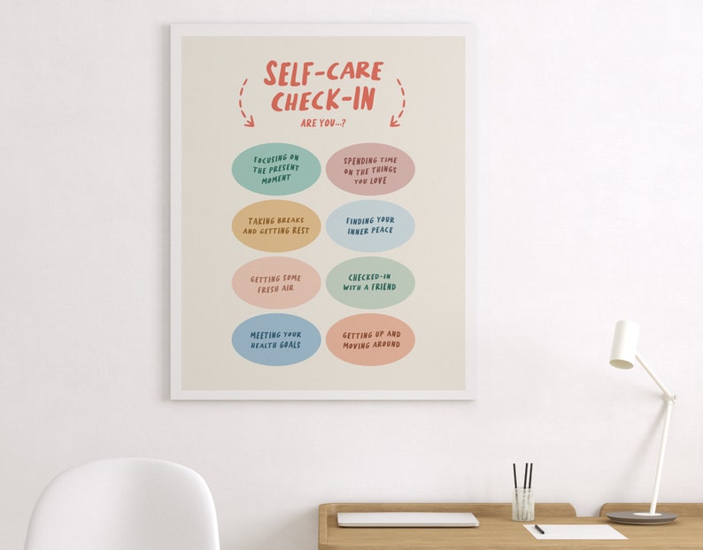 Self-care Check-in Printable Wall Art Self Love Club Mental - Etsy