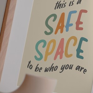 Safe Space, Printable, Poster, Mental Health, Therapy, Counseling ...