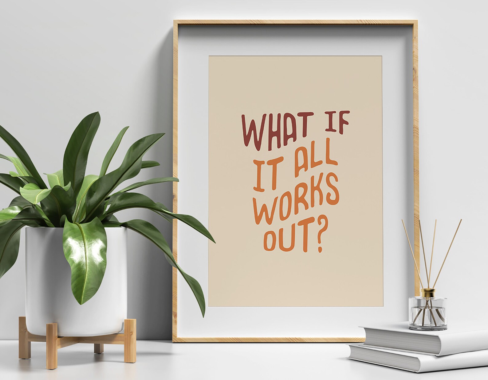 What If It All Works Out, Printable, Poster, Mental Health Quote, Self ...
