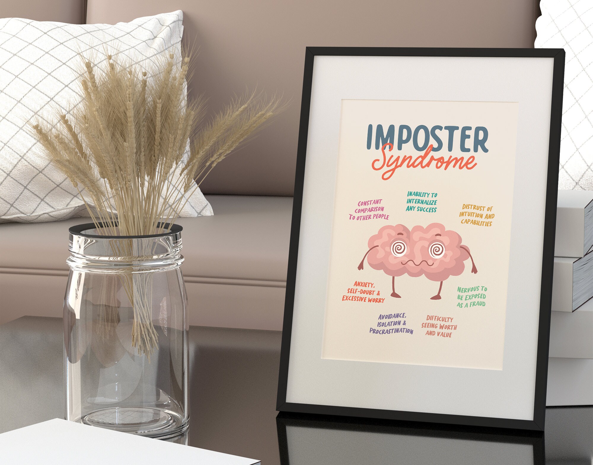 Imposter Syndrome, Printable Poster, Mental Health Print, Counseling ...