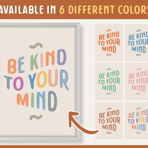 Be Kind to Your Mind Printable Poster Mental Health - Etsy