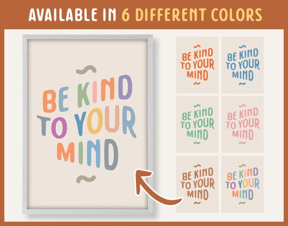 Be Kind to Your Mind Printable Digital Poster Mental | Etsy