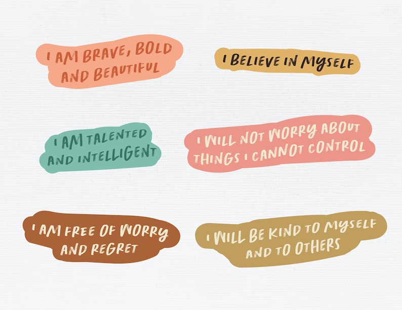 Positive Affirmations Printable Sticker Pack Self-love | Etsy