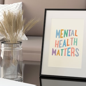 Mental Health Matters, Printable Wall Art, Therapy, Counseling ...