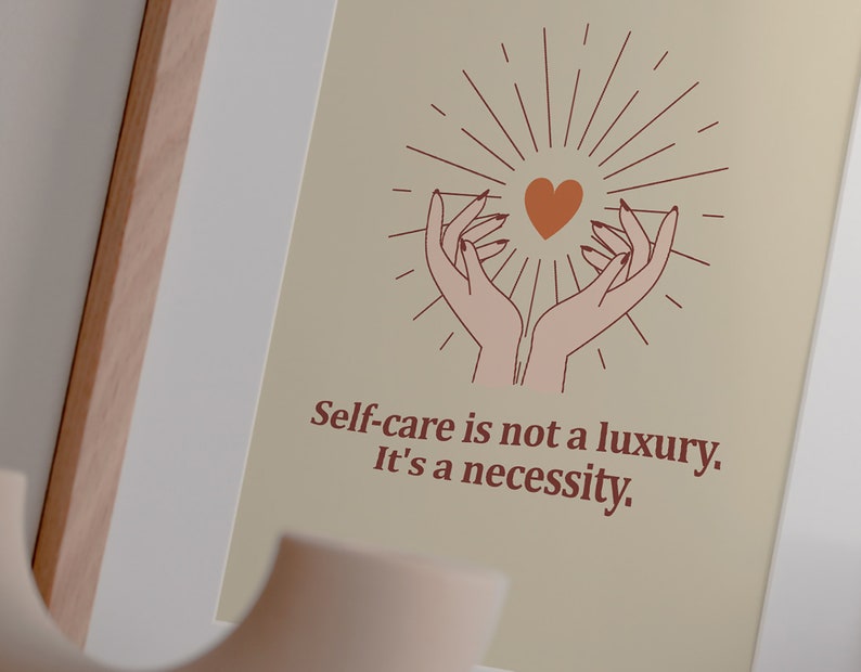 Self-care Quote Printable Wall Art Mental Health Boho - Etsy
