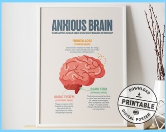 Brain Anatomy Poster Printable Art Therapy Office Decor - Etsy
