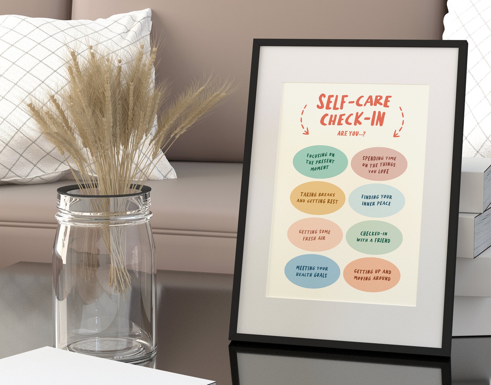 Self-care Check-in Printable Wall Art Self Love Club Mental - Etsy