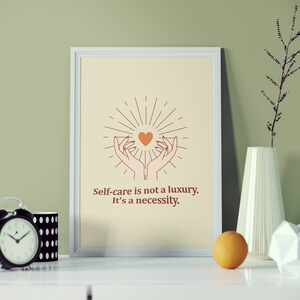 Self-care Quote Printable Wall Art Mental Health Boho Chic Poster ...