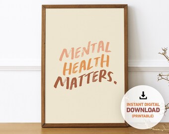 Mental Health Matters Printable Wall Art Therapy | Etsy