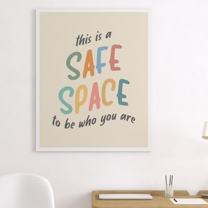 Safe Space, Printable, Poster, Mental Health, Therapy, Counseling ...
