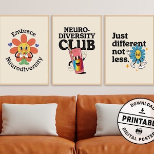 Retro Mental Health Posters, Set of 20 Prints, Therapy, Counseling ...