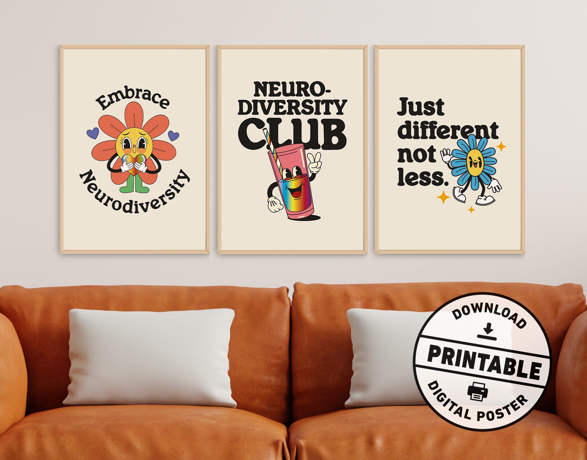 Retro Mental Health Posters, Set of 20 Trendy Prints (digital Download ...