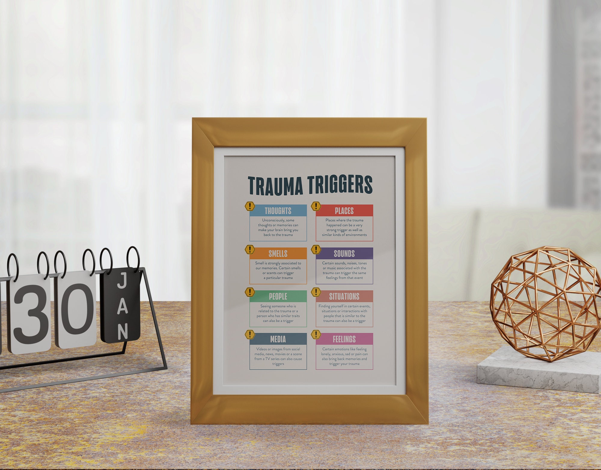 Trauma Triggers Printable Wall Art PTSD Trigger Warnings | Etsy