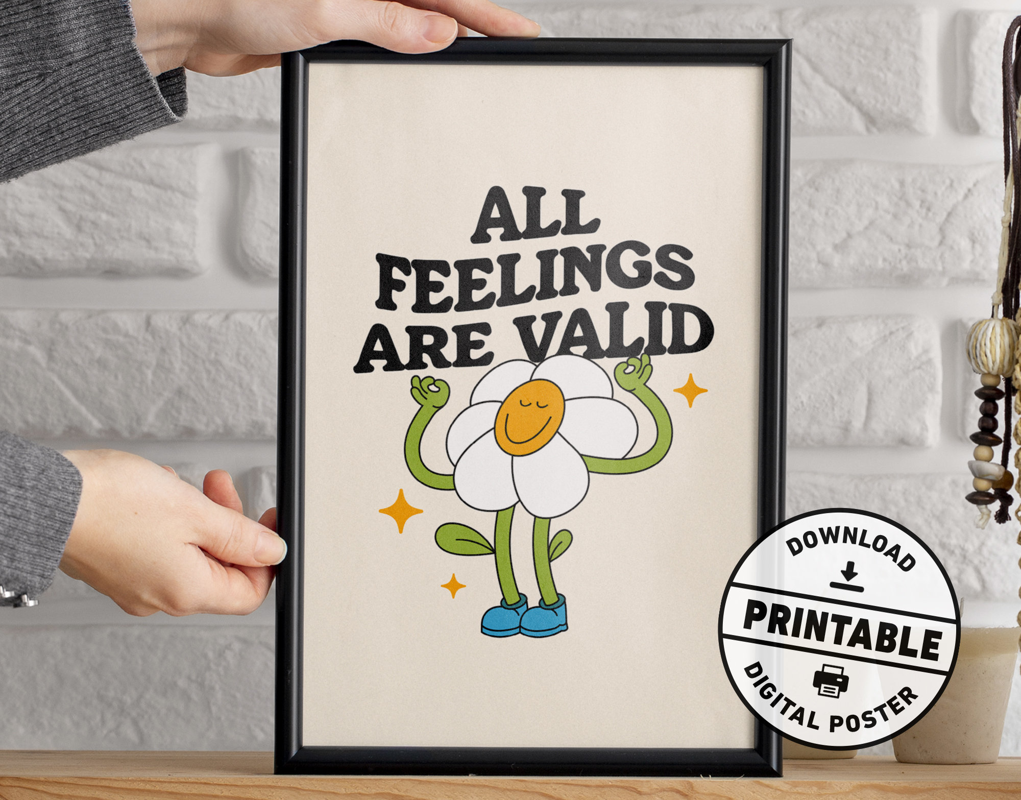 All Feelings Are Valid, Mental Health Retro Poster, Counseling Office ...