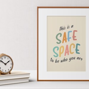 Safe Space, Printable, Poster, Mental Health, Therapy, Counseling ...