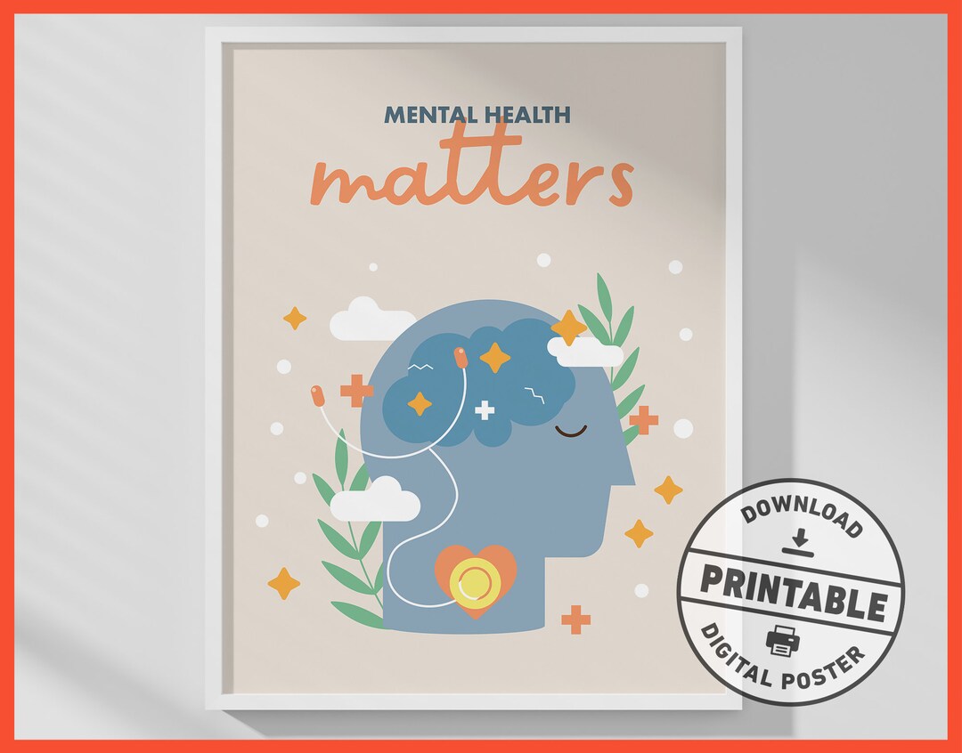 Therapy Office Decor, Mental Health Matters, Printable Poster, Artwork ...