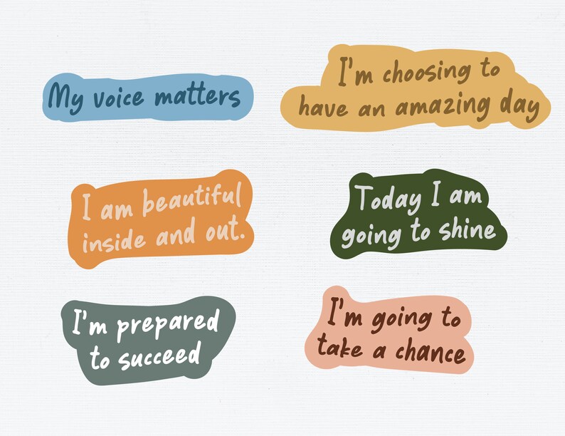 Positive Affirmations Printable Sticker Pack Self-love | Etsy