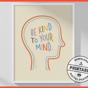 Be Kind to Your Mind, Printable, Poster, Mental Health, Therapy ...