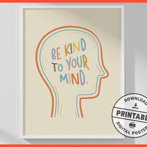 Be Kind to Your Mind Printable Poster Mental Health - Etsy