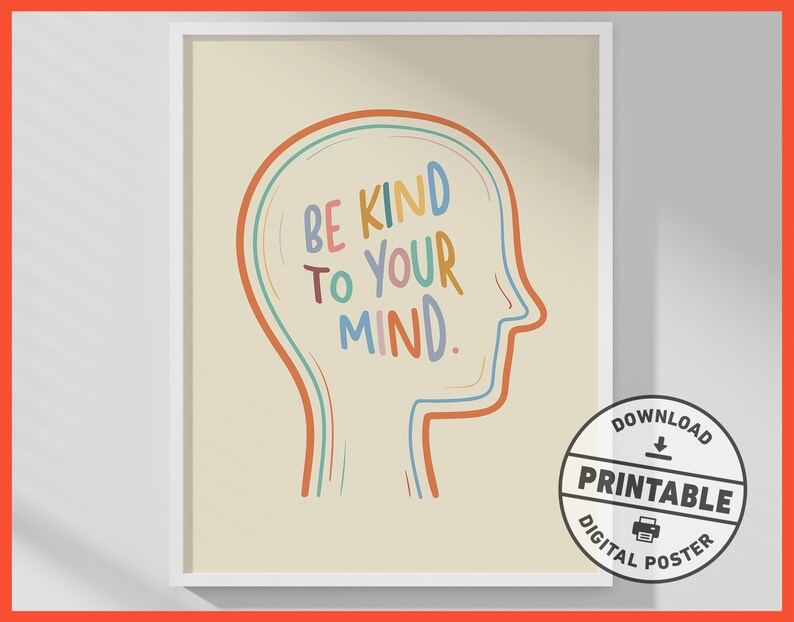 Be Kind to Your Mind Printable Poster Mental Health - Etsy