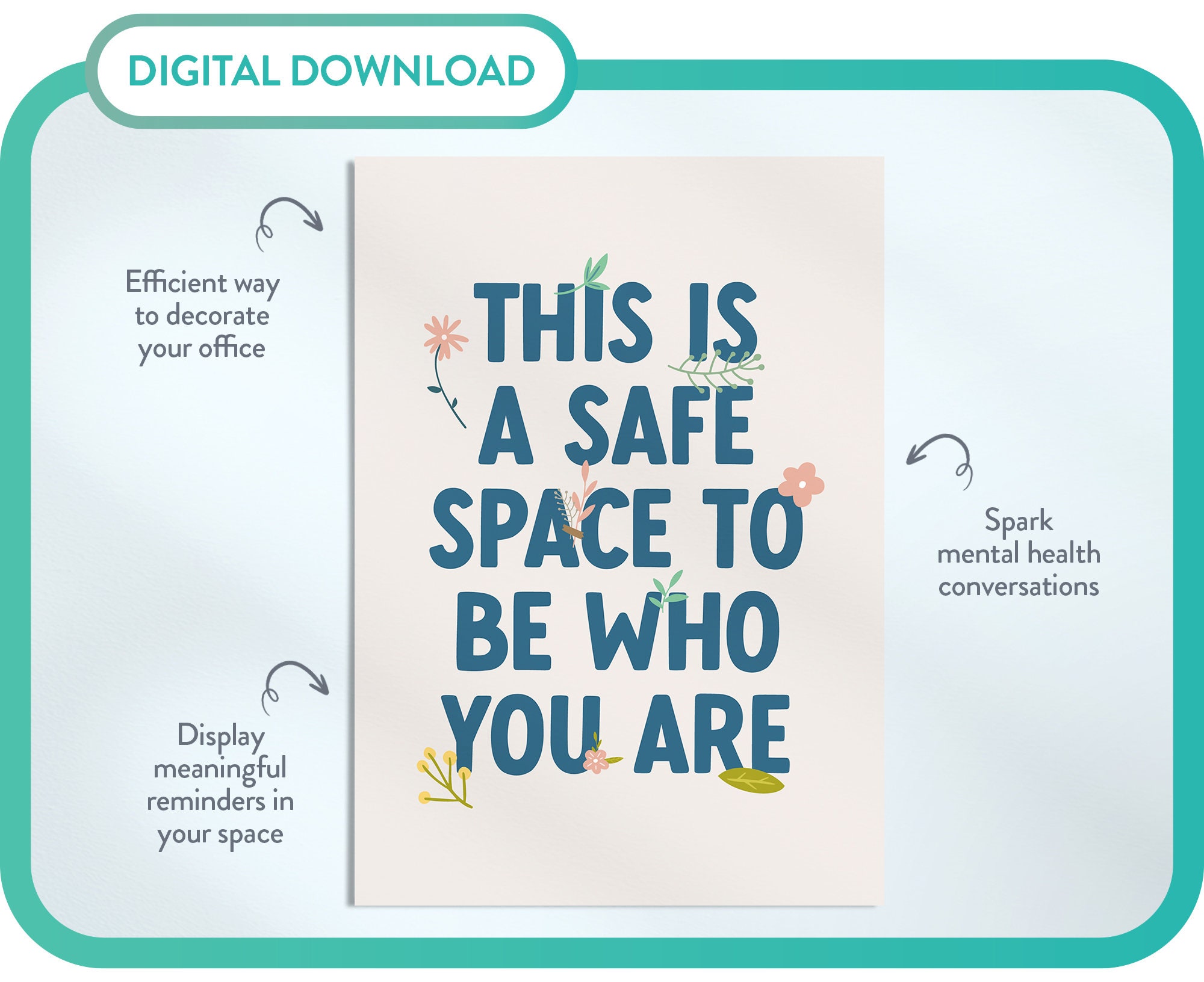 This is A Safe Space Therapy Office Sign Printable Poster - Etsy