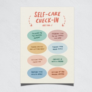 Self-care Check-in, Printable Wall Art, Self Love Club, Mental Health ...