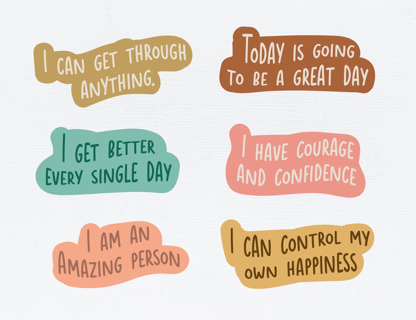 Positive Affirmations Printable Sticker Pack Self-love - Etsy