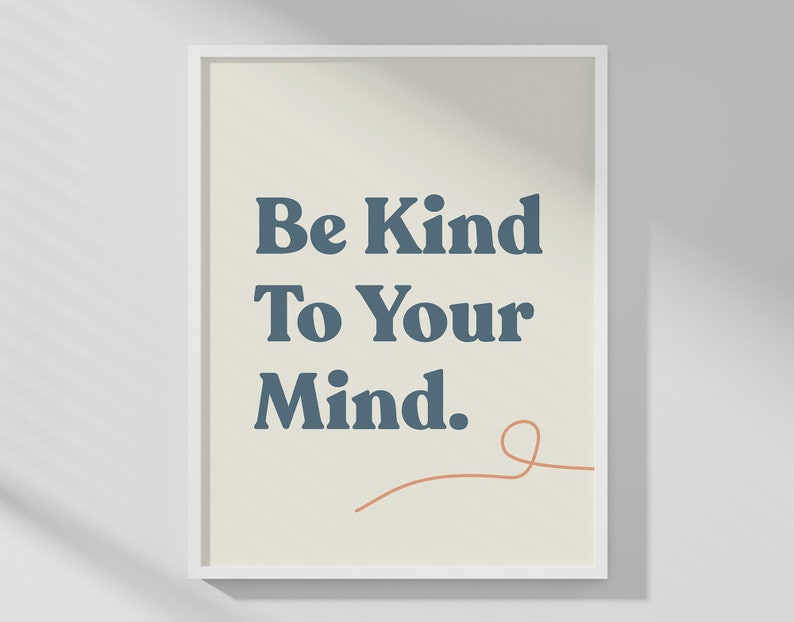 Be Kind to Your Mind Printable Poster Inhale Exhale Mental - Etsy