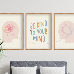 Be Kind to Your Mind, Printable, Poster, Mental Health Art, Therapy ...