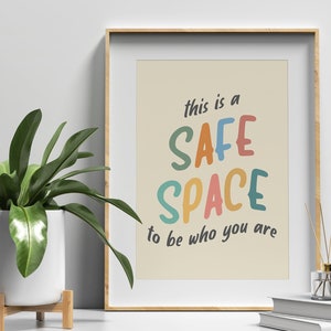 Safe Space, Printable, Poster, Mental Health, Therapy, Counseling ...