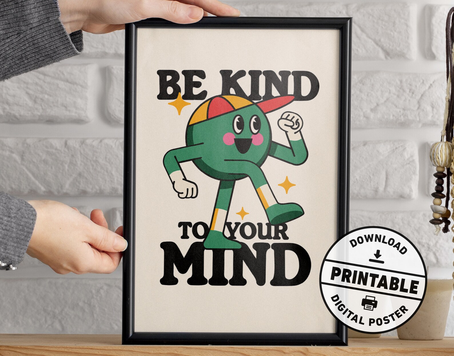 Be Kind To Your Mind Mental Health Retro Print Counseling Etsy