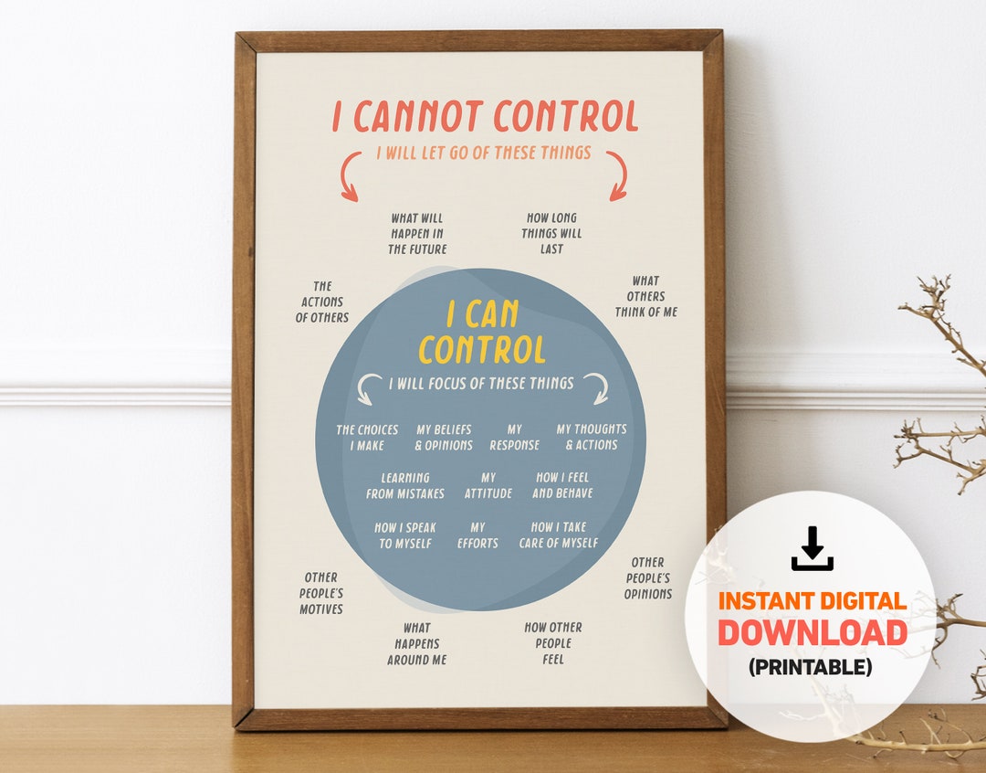 Things I Can Control, Printable Wall Art, Therapist, School Counselor ...