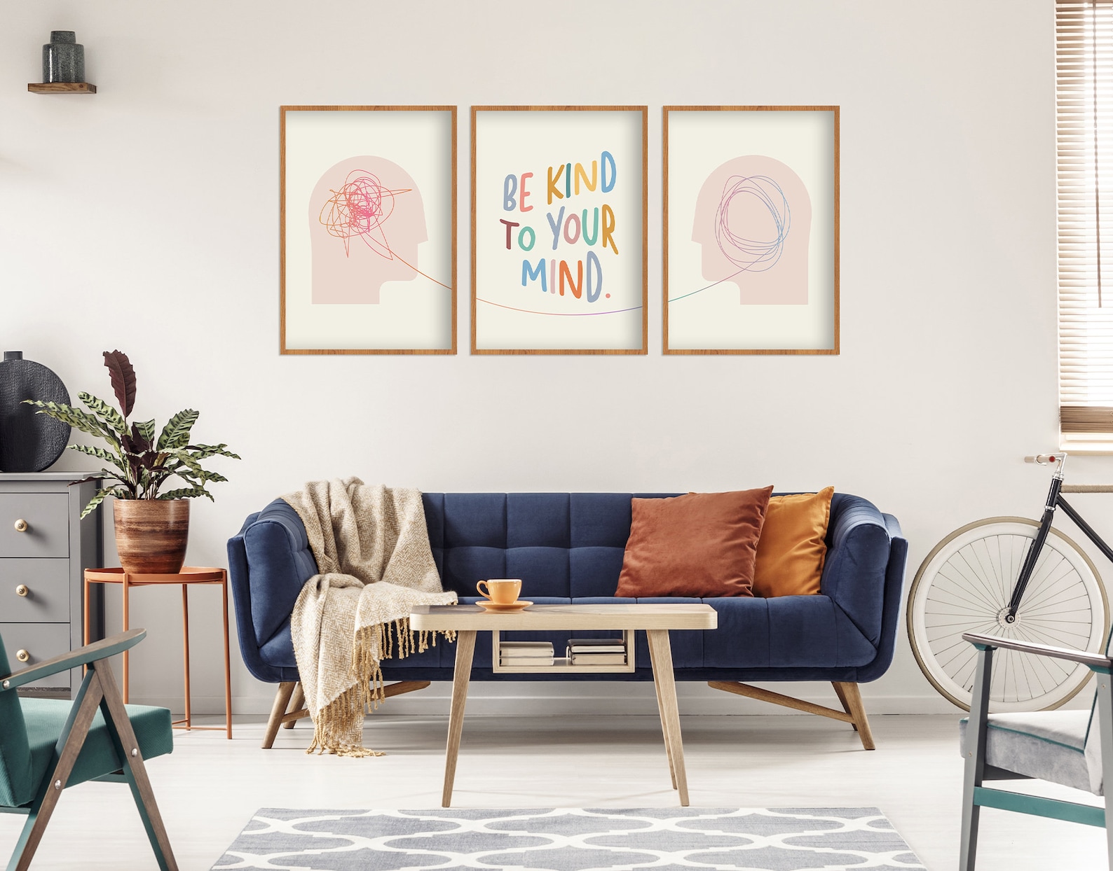 Be Kind to Your Mind Printable Poster Mental Health Art - Etsy