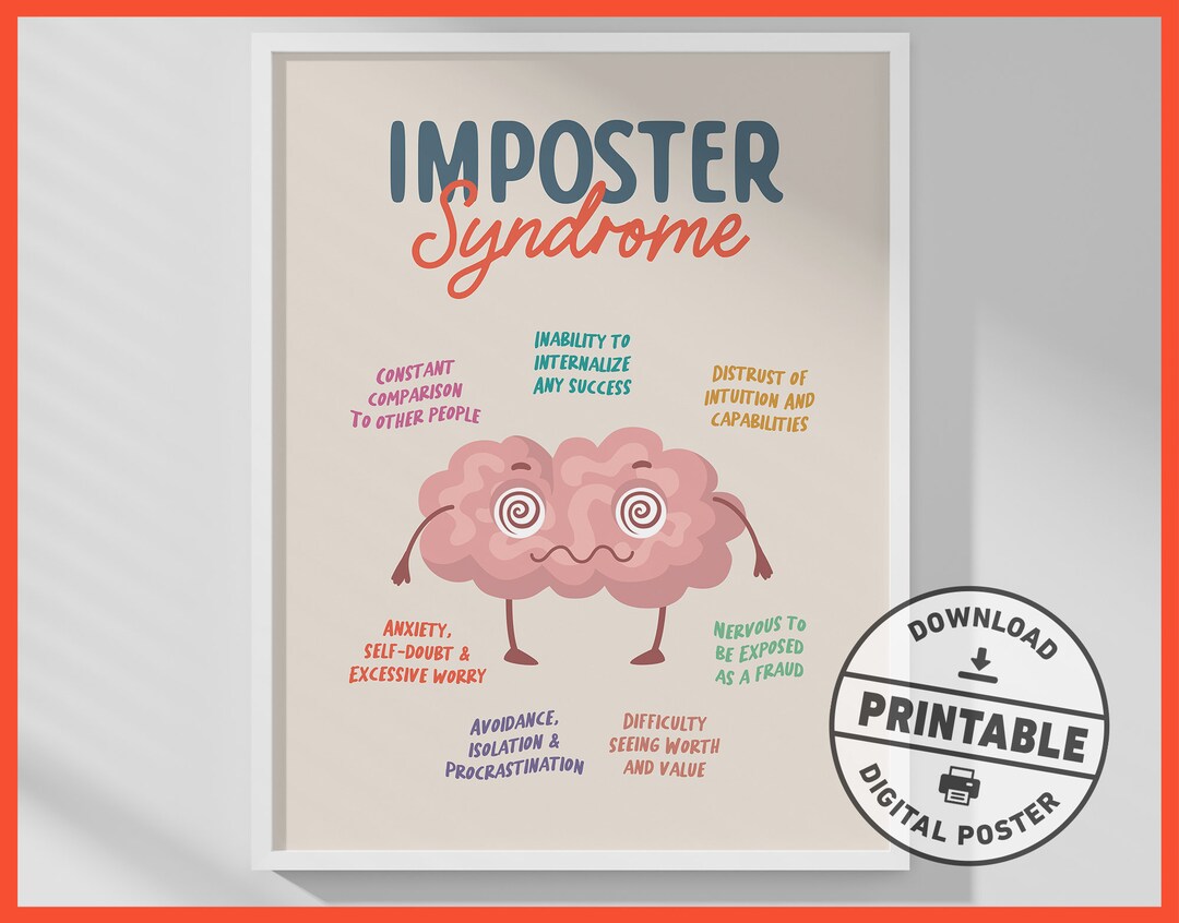 Imposter Syndrome, Printable Poster, Mental Health Print, Counseling ...