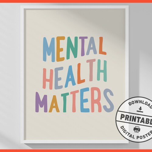 Mental Health Matters Printable Wall Art Therapy | Etsy